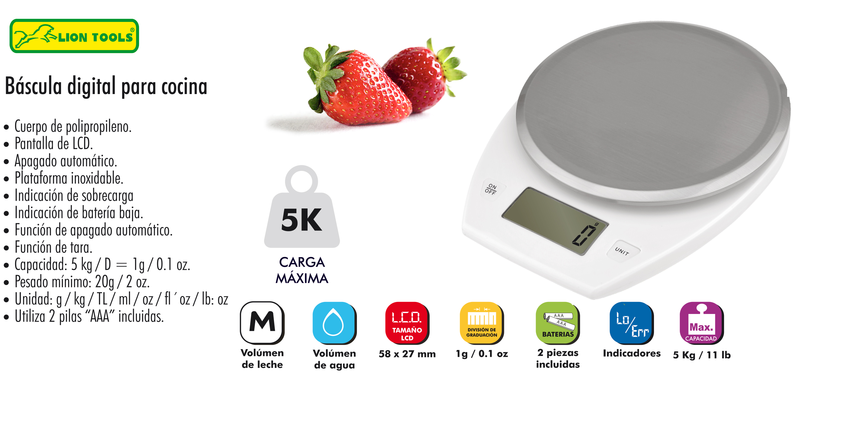 Báscula digital para cocina